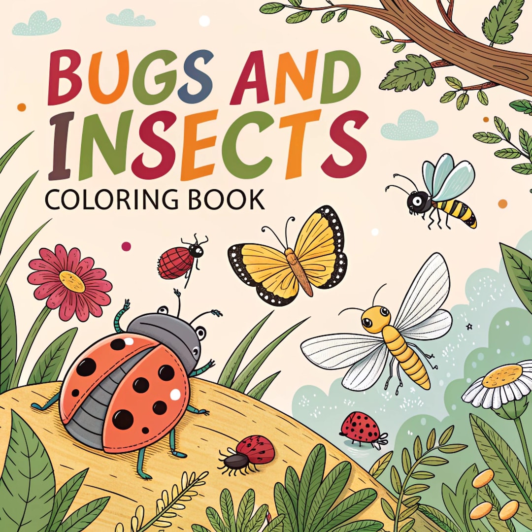 Bugs and Insects Coloring Book: 20 Pages of Nature Art (PDF Pattern) - Etsy