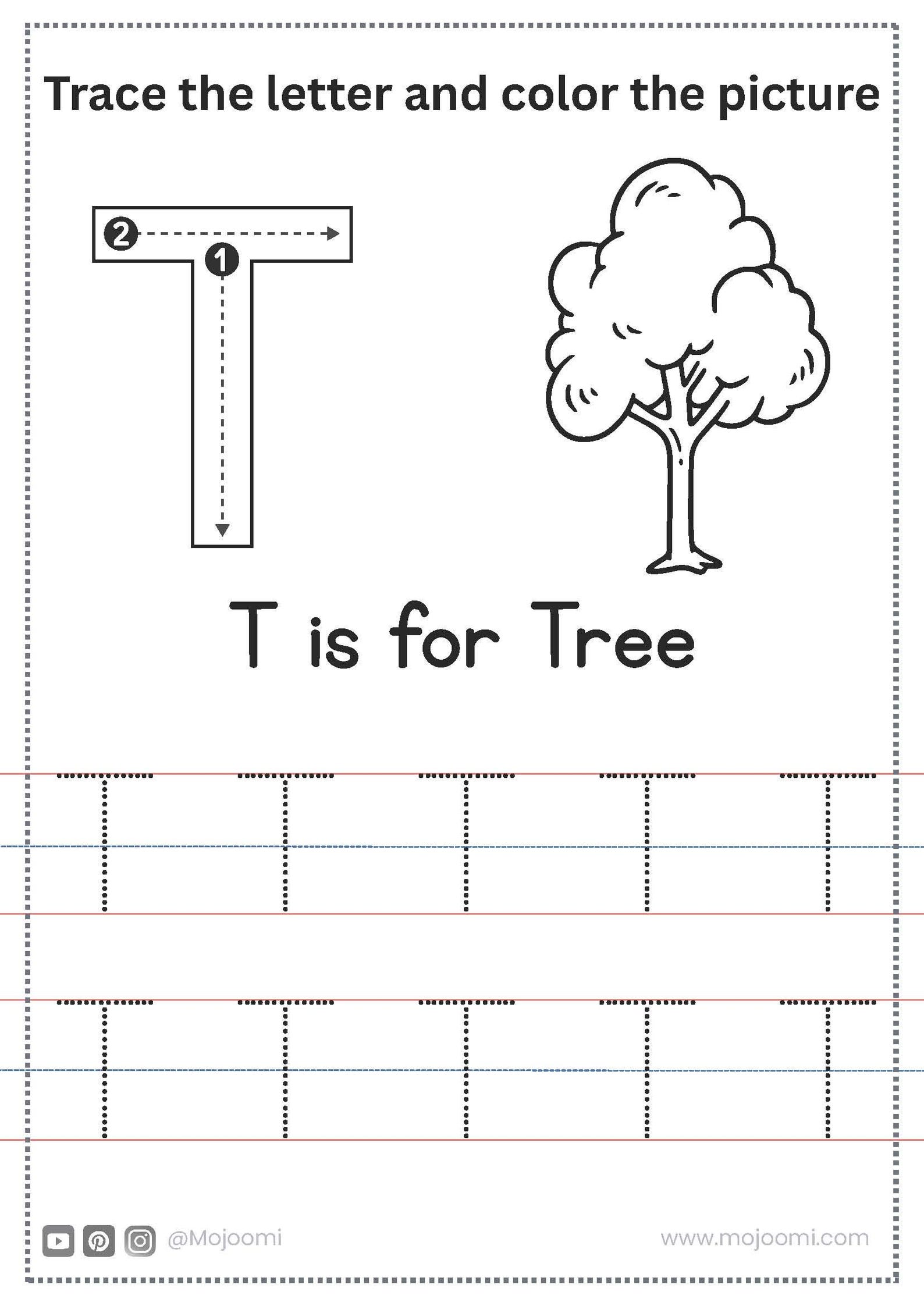 Uppercase Letter Tracing Worksheet for Preschool – Alphabet Practice ...