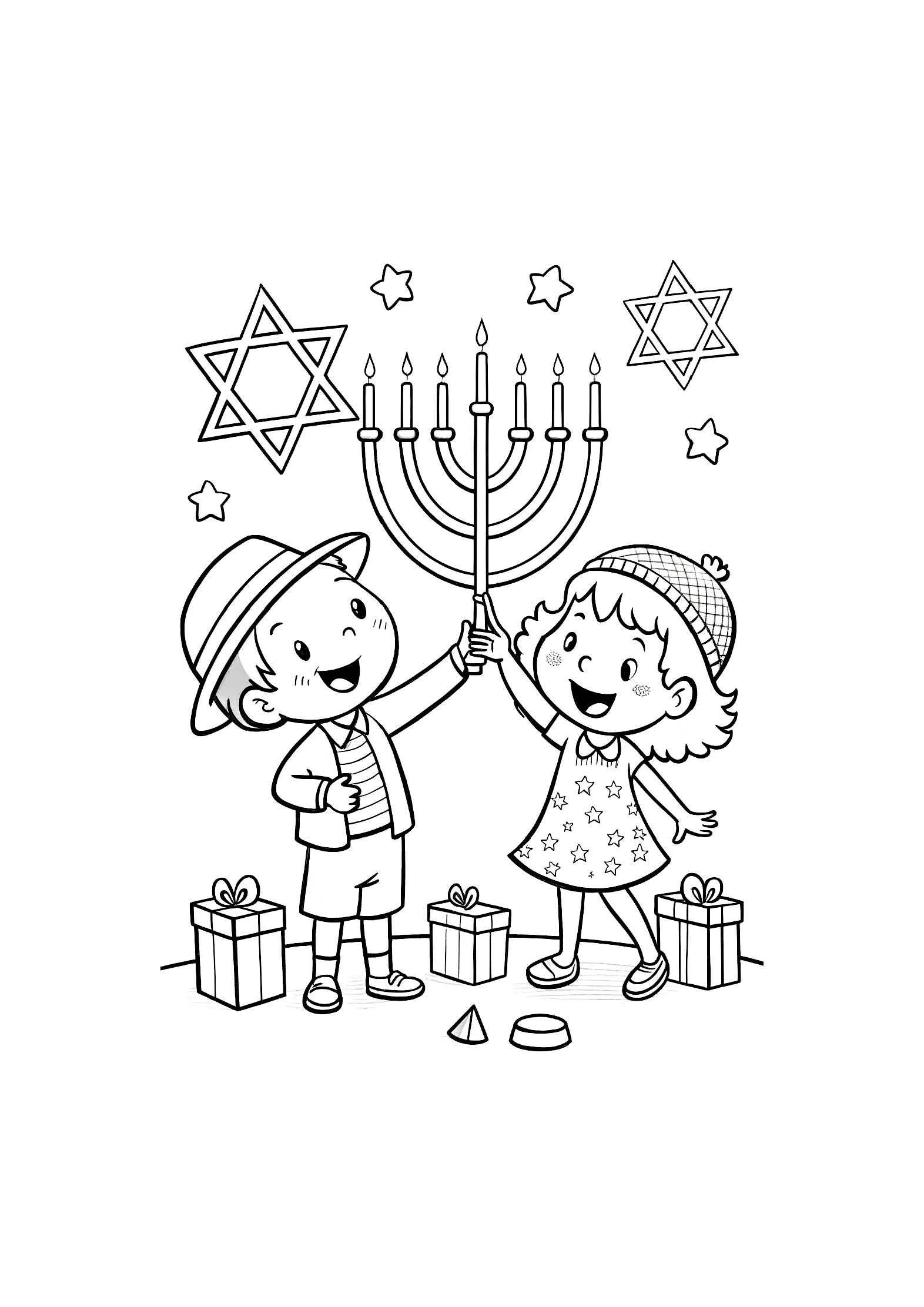 Printable Hanukkah Coloring Book: Festival of Lights Kids Activity ...