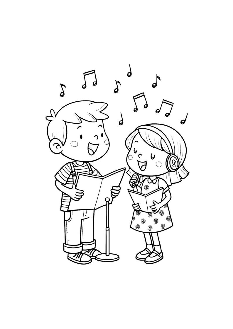 Music & Singing Coloring Book for Kids: Musical Instruments (PDF ...