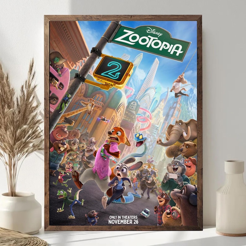 Zootopia 2 Poster Unframed, Disney Movie Wall Art, Kids Room Decor ...
