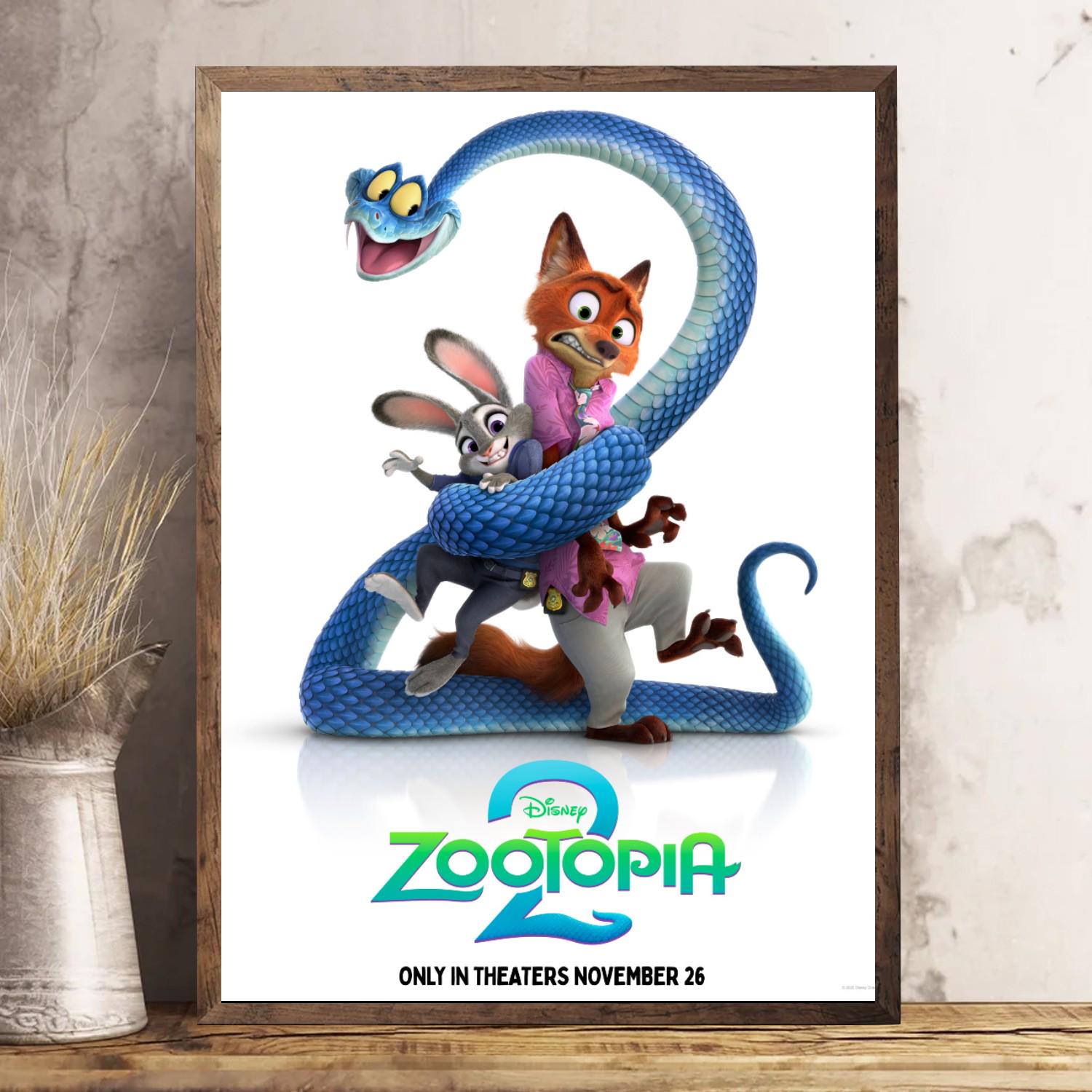 Zootopia 2 Poster Unframed, Animated Movie Art Print, Kids Room Wall ...
