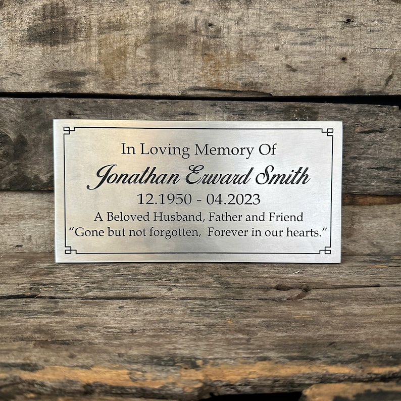 Personalized Memorial Plaque: Engraved Aluminum Grave Marker - Etsy