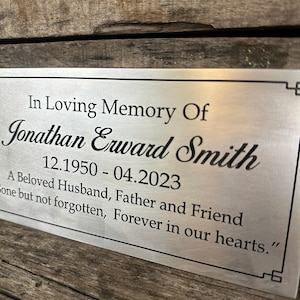 Personalized Memorial Plaque: Engraved Aluminum Grave Marker - Etsy