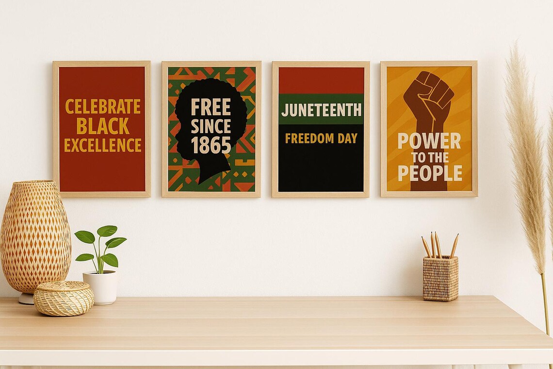 Juneteenth Digital Wall Art Set | Celebrate Freedom and Black ...