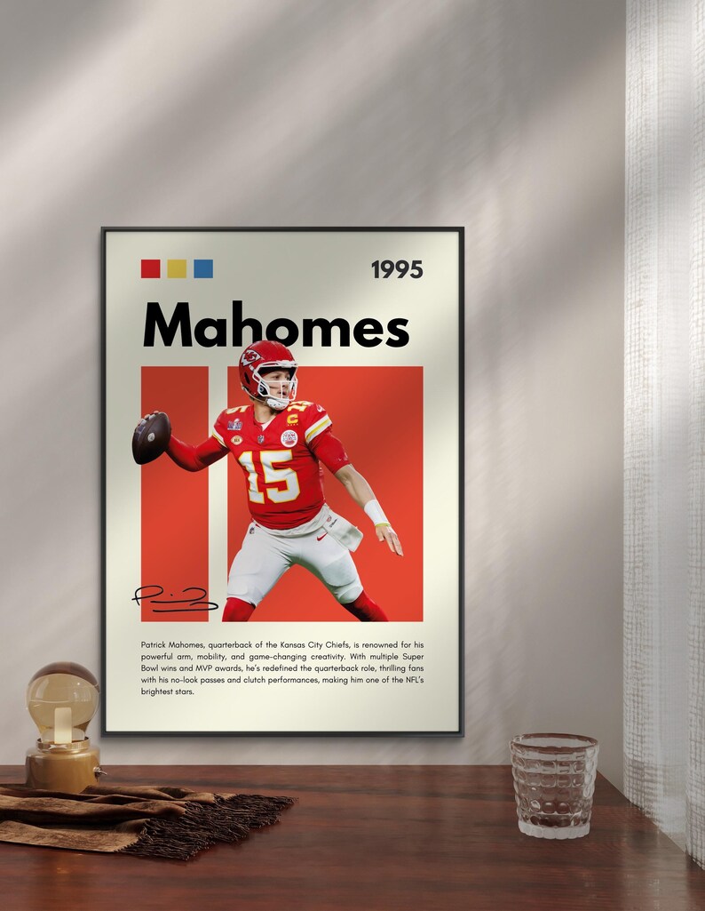 Patrick Mahomes Poster |kansas City Chiefs| Sport Poster| Football ...