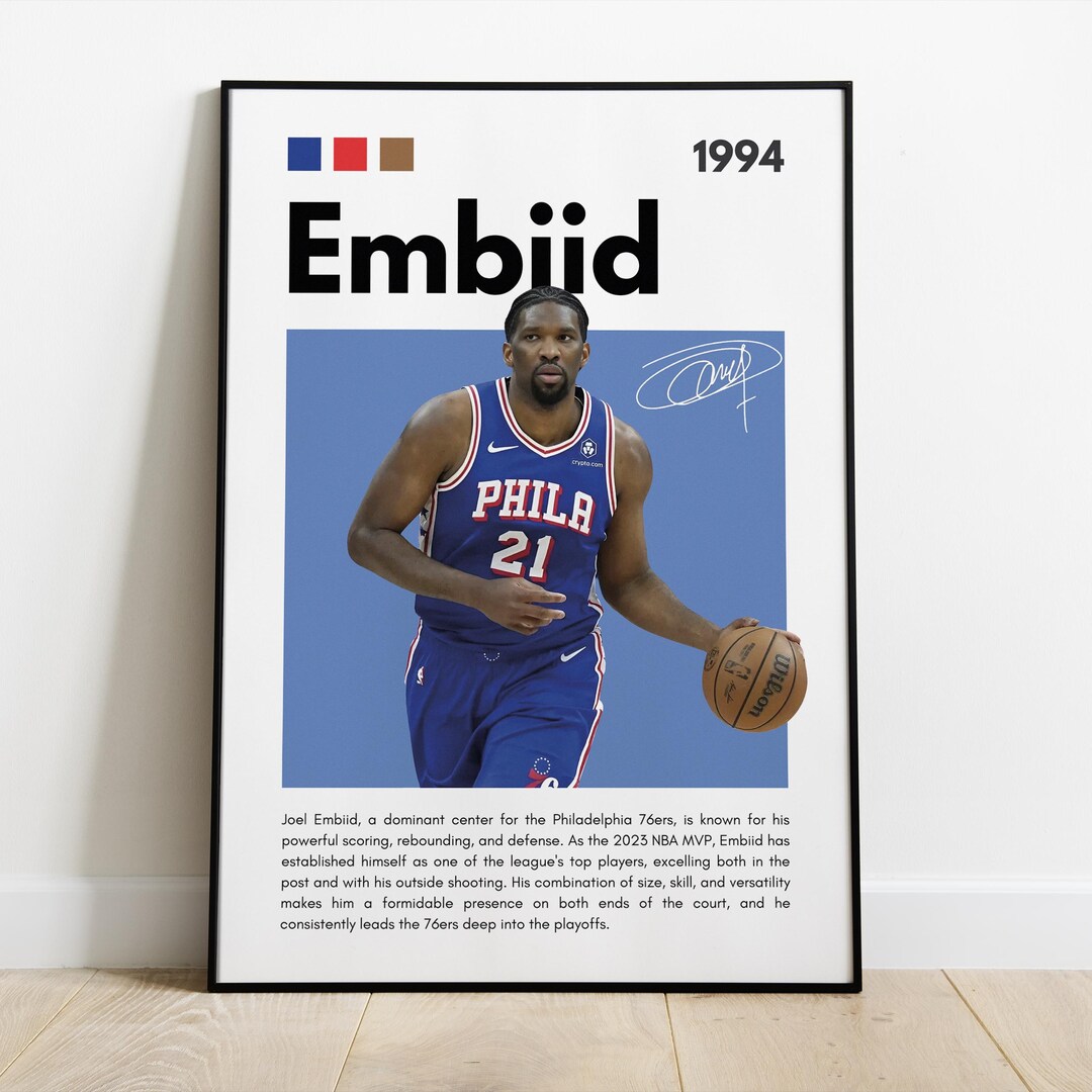 Joel Embiid Poster, Philadelphia 76ers Poster, Sports Poster, NBA ...