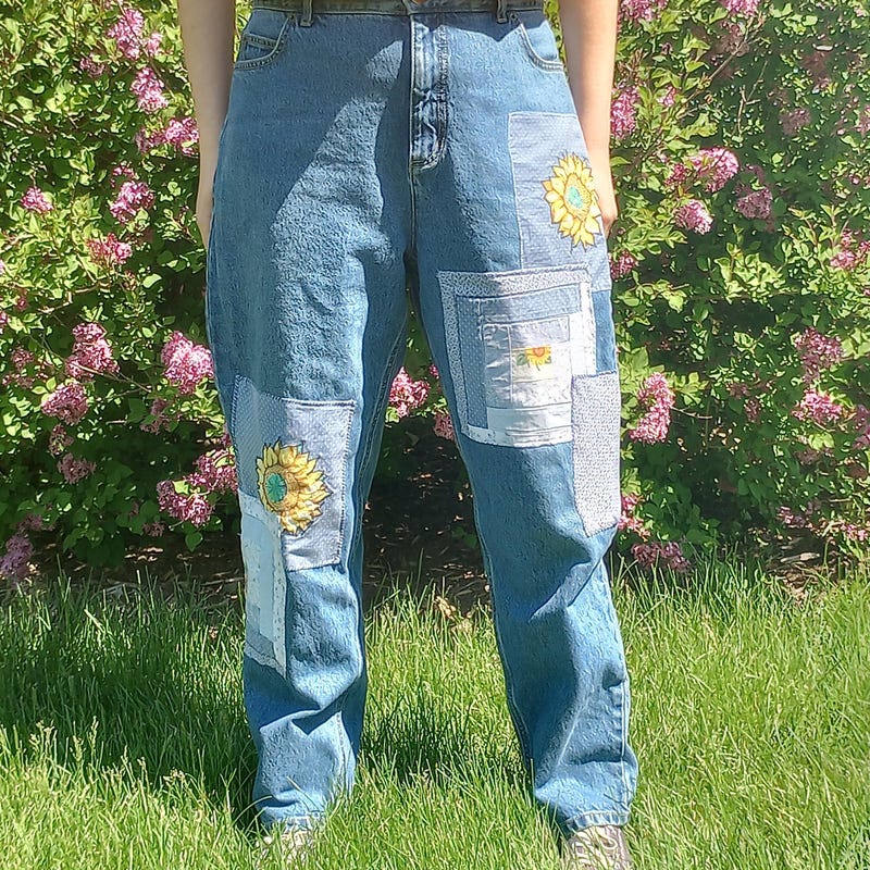 Patchwork Jeans - Etsy