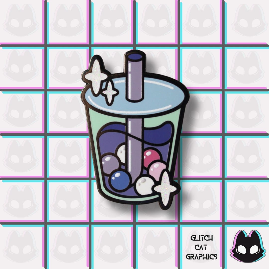 Bigender Flag Pride Boba Milk Tea - Enamel Pin - Etsy