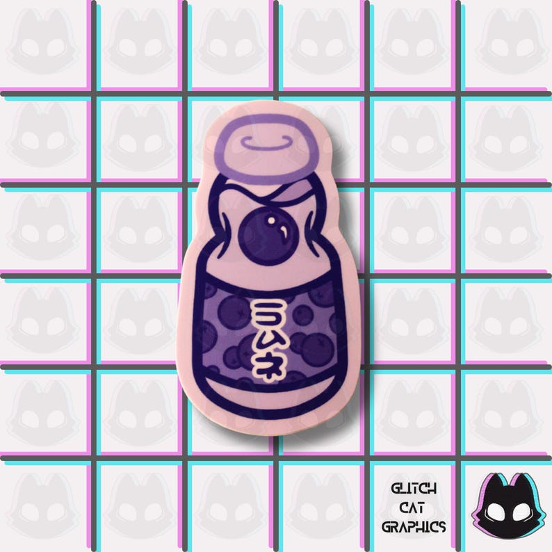 Kawaii Ramune - Blueberry Flavor - Matte Vinyl Sticker - Etsy