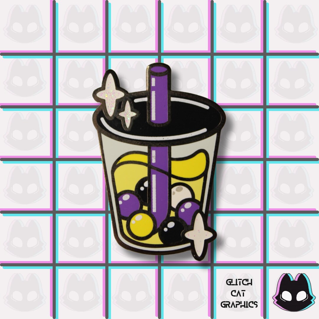 Non-binary Flag Pride Boba Milk Tea - Enamel Pin - Etsy