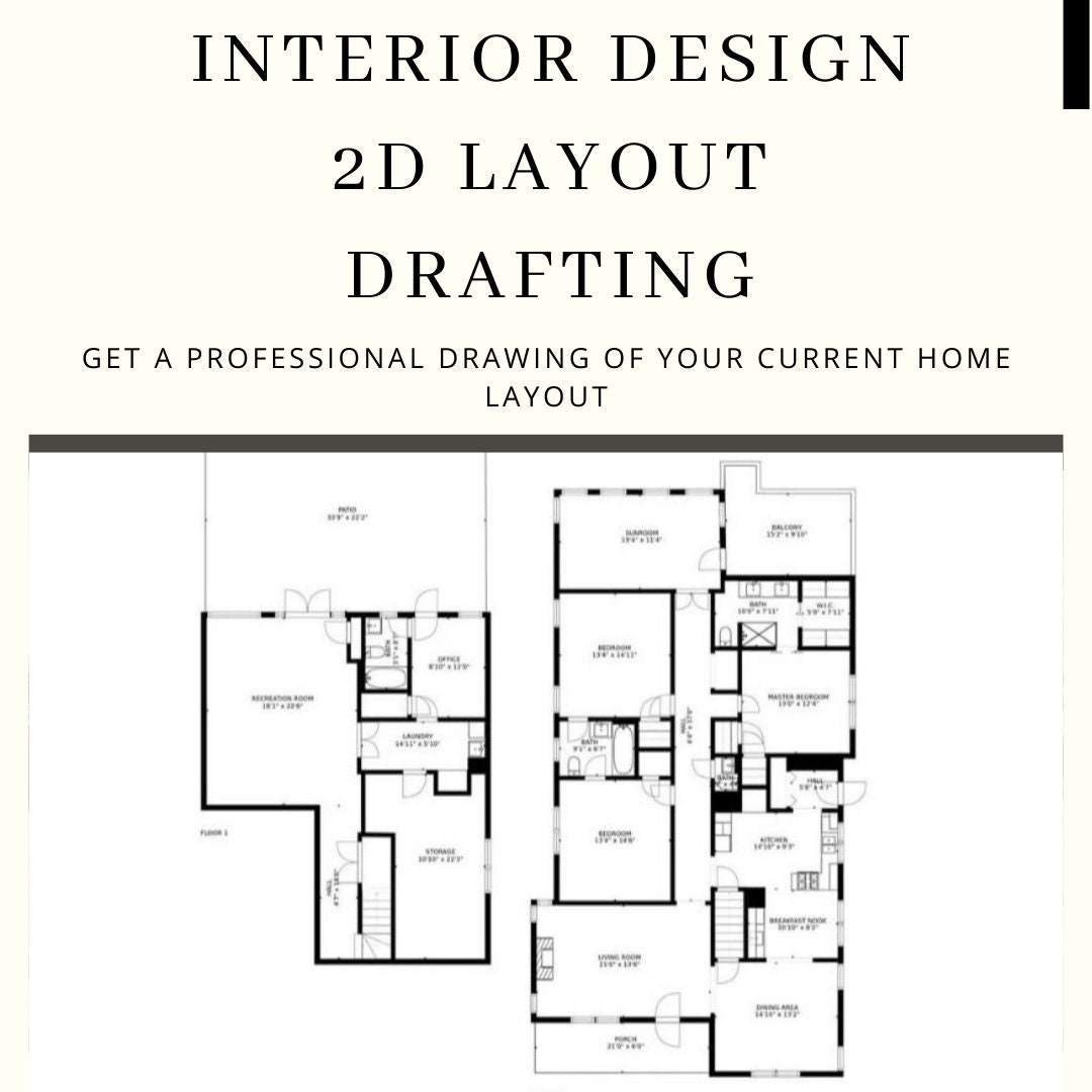 2D Architectural Drawing Autocad Draft Custom Floor Plan Virtual ...