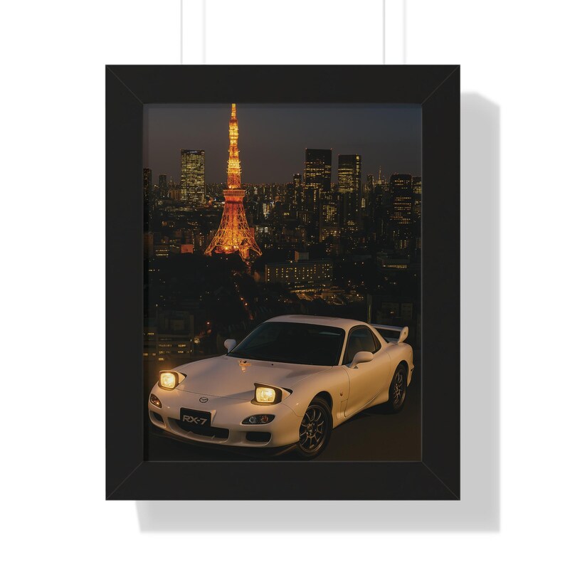Vertical Mazda Poster, Jdm Rx7 Tokyo Japan Skylight Retro Wall Art ...