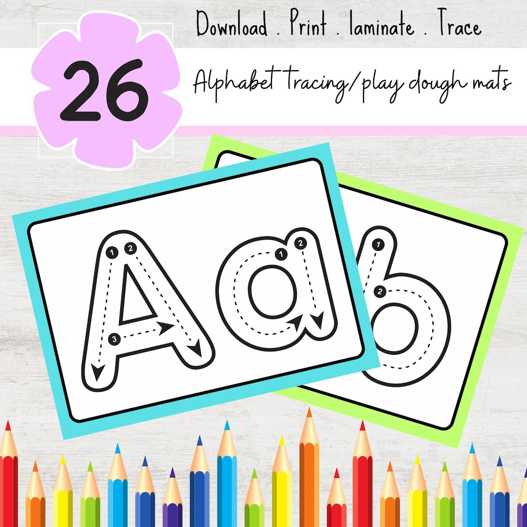 Alphabet Tracing Sheets: Handwriting Practice, Reusable Playdough Mats ...
