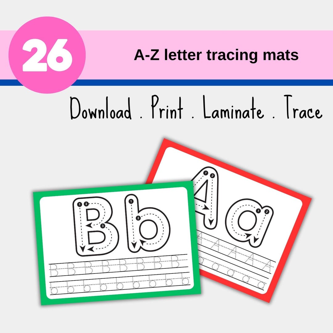 26 A4 Alphabet Tracing Mats in Landscape Format | ABC Handwriting ...