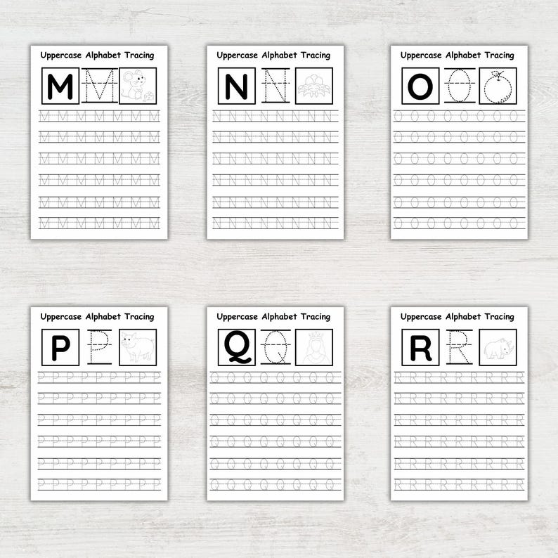 Uppercase Letter Tracing Worksheets: Handwriting Practice for Kids ...