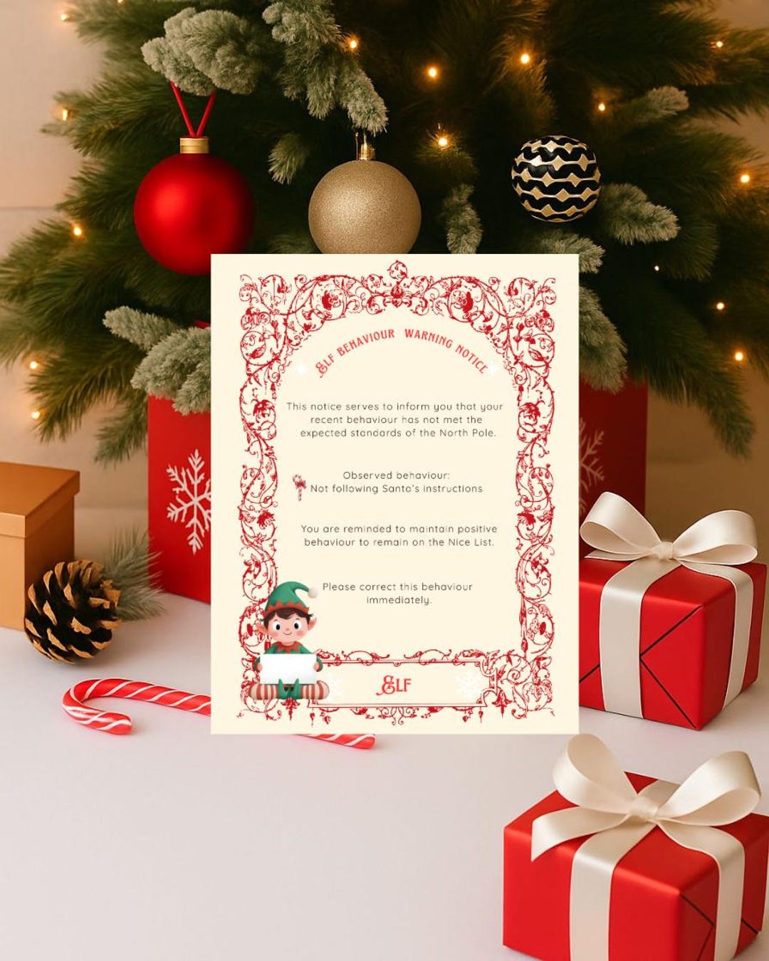 Elf Warnings & Performance Notices | Fun Holiday Printable Set | (US ...