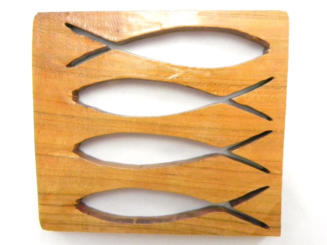 Jesus Fish Cherry Wood Wall Art, Christian Fish, Ichthys - Etsy