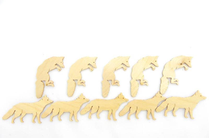 Wooden Fox Cut Out Wooden Fox Christmas Tree Ornament Wooden - Etsy