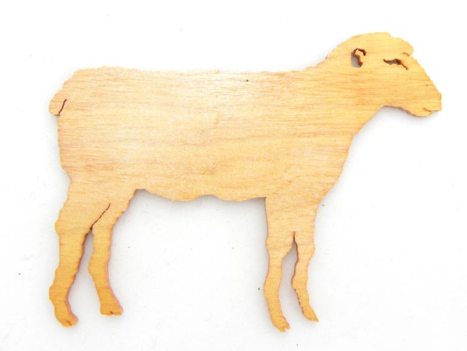 Wood Sheep Cut Out Ornament Magnet Pin | Etsy