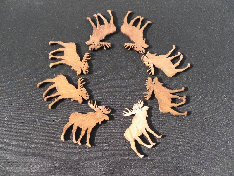 Wood Moose Cut Out, Wood Moose Christmas Tree Ornament, Moose Magnet ...