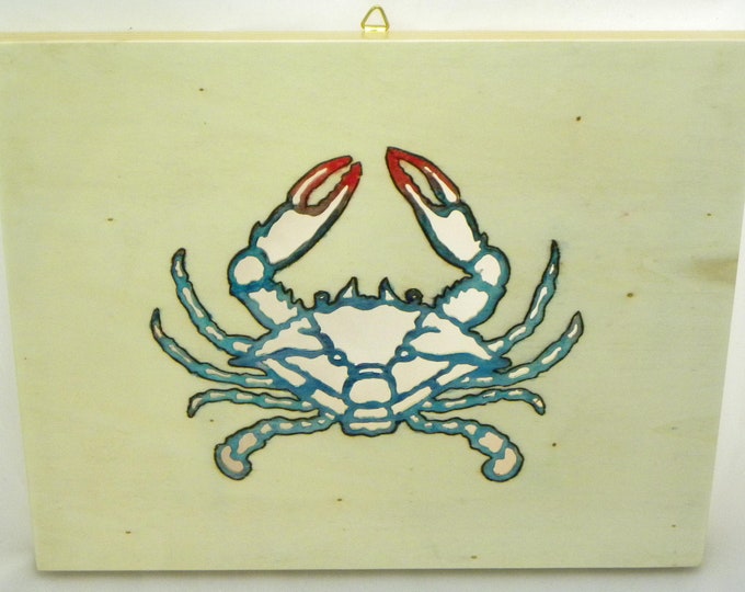 Beach Crab Sign Wooden Giant Crab Wall Art Beach Coastal Sign Nautical ...