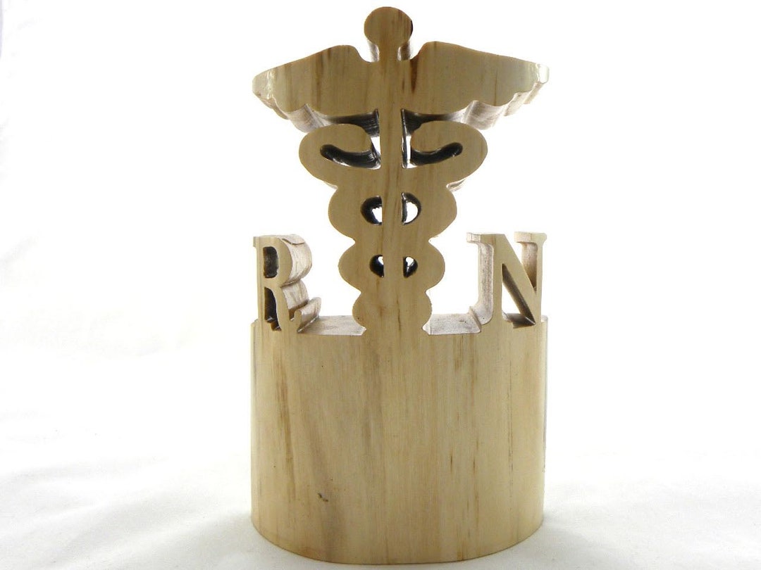 Registered Nurse Wood Symbol, Caduceus, RN - Etsy