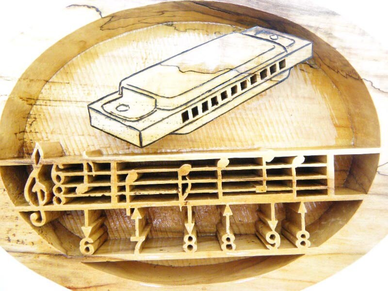 Harmonica Spalted Maple Wood Wall Art Décor - Etsy UK