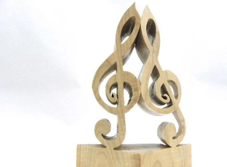 G Clef Wood Sculpture Art Decor - Etsy