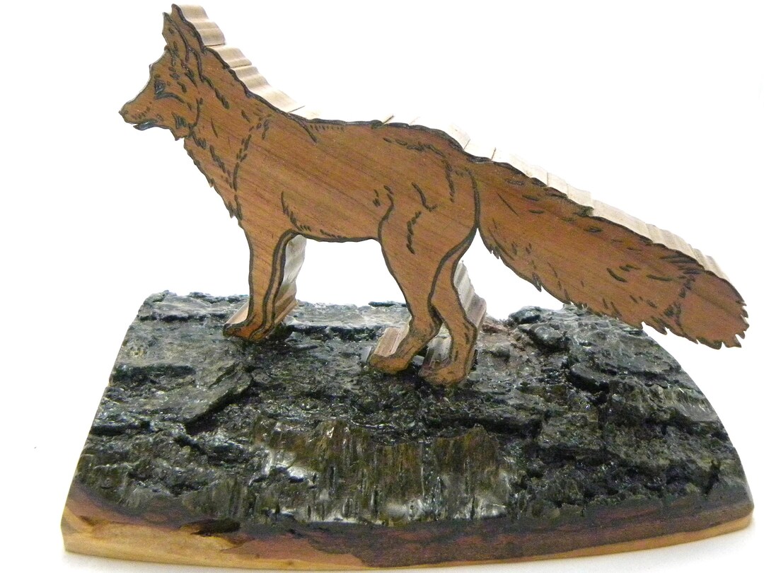 Fox in Cherry Wood Art Décor - Etsy
