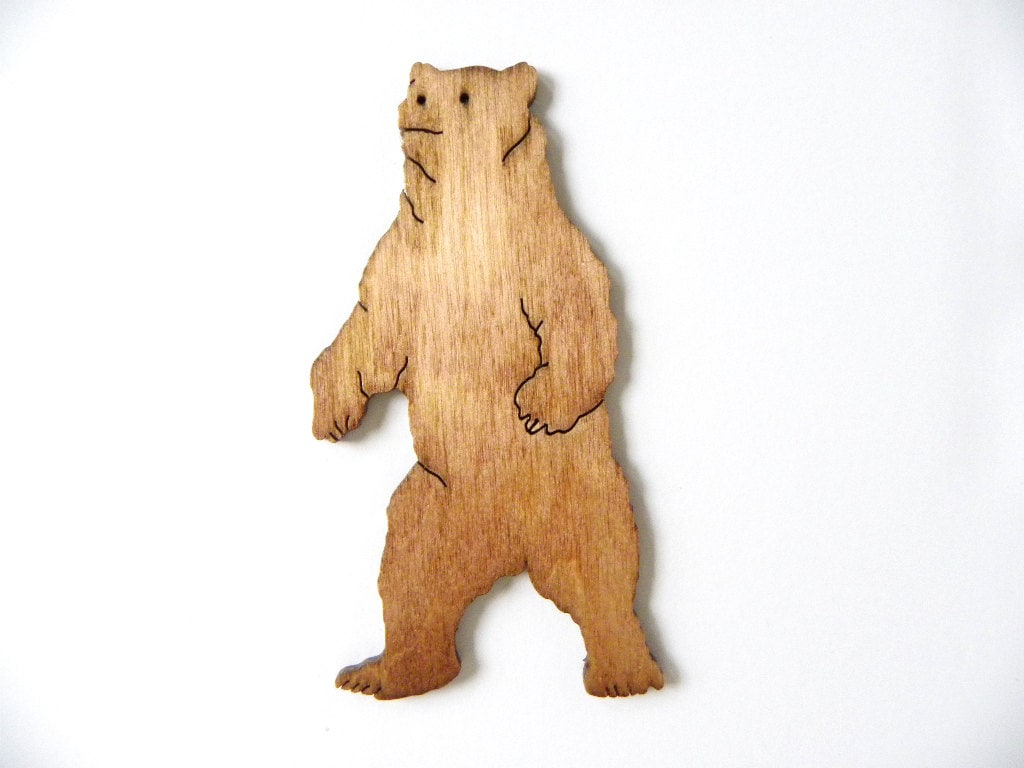 Wooden Brown Bear Cut Out Wooden Bear Christmas Tree - Etsy