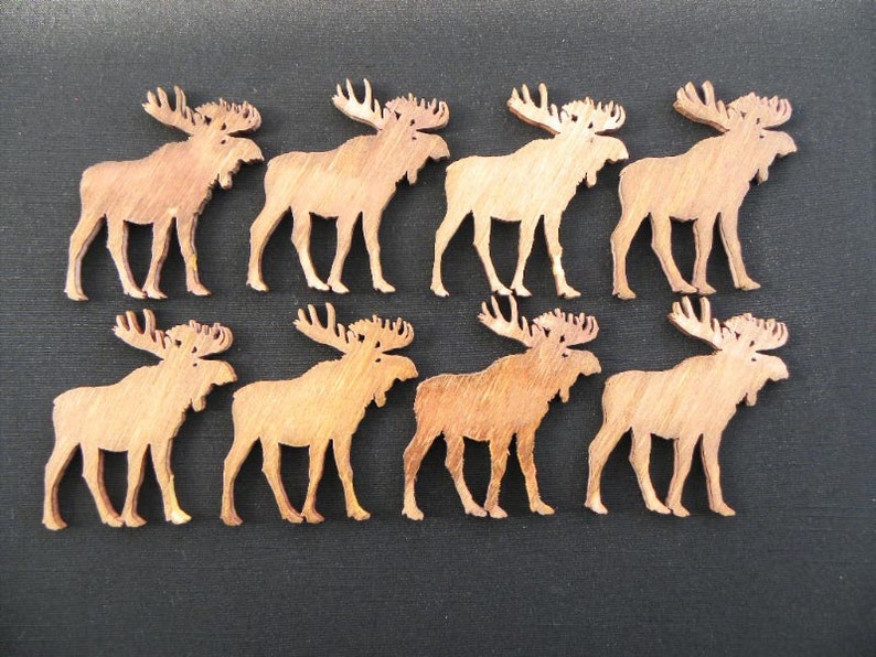 Wood Moose Cut Out, Wood Moose Christmas Tree Ornament, Moose Magnet ...