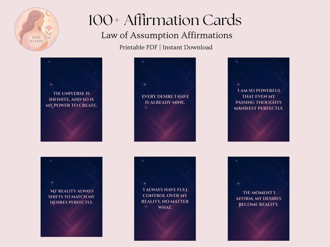 100+ Affirmation Cards Printable, Positive Affirmations, Law of ...