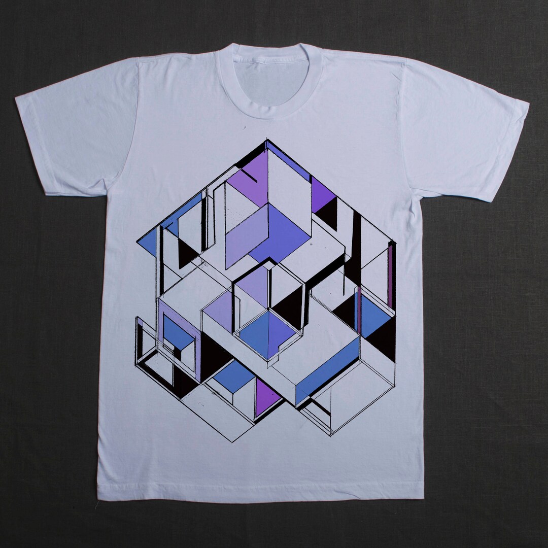 Hypercube T-shirt, Sacred Geometry, Gift for Architect, Escher ...