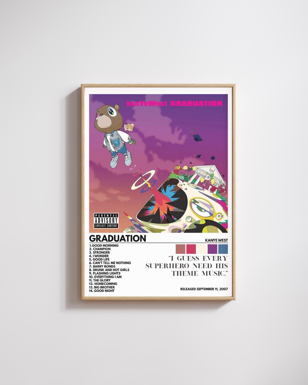 Kanye West – Graduation – Album Poster – Digital Album Art Poster ...