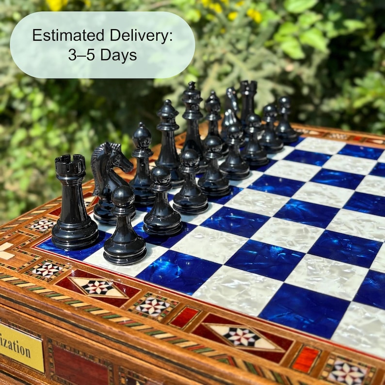 Custom Wooden Chess Set: Handmade Board With Personalized Engraving - Etsy