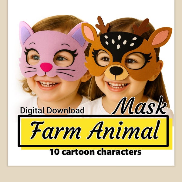 Farm Animal Mask - Etsy