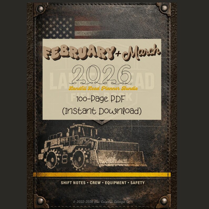 Landfill Lead Field Book | Heavy Equipment Work Planner (printable PDF ...