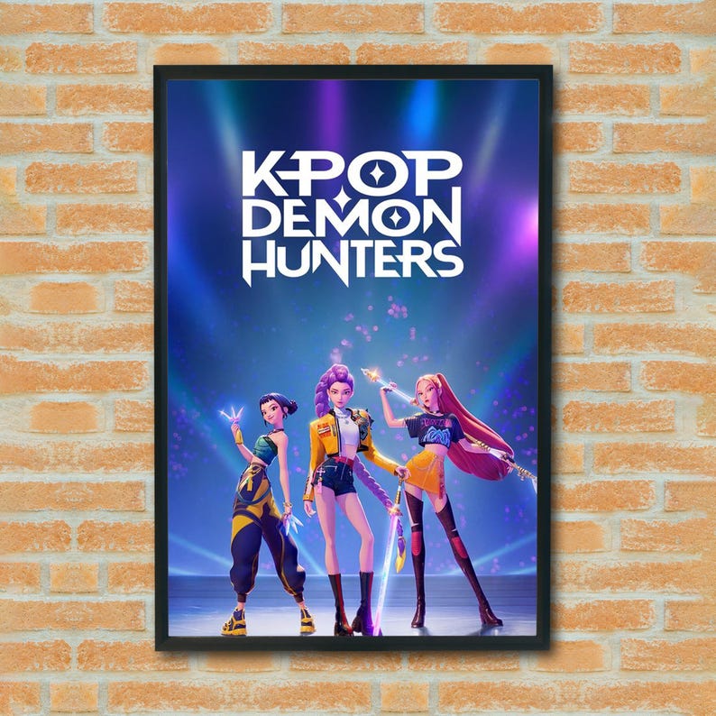 Kpop Demon Hunter Poster Unframed, Korean Idol Group Wall Art Print ...