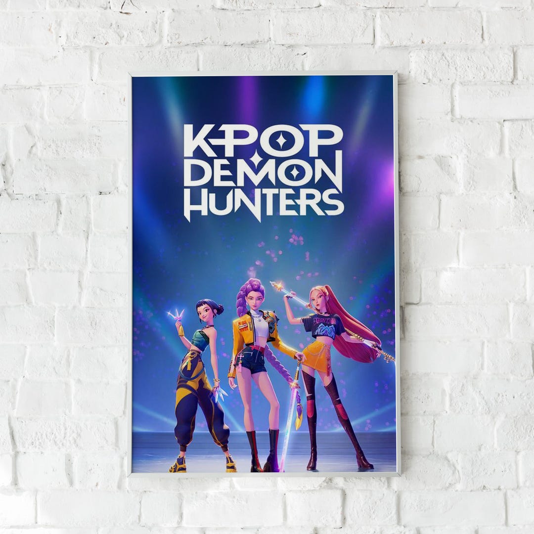Kpop Demon Hunter Poster Unframed, Korean Idol Group Wall Art Print ...