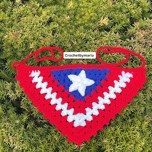 Crochet Puerto Rico Flag Bandana - Etsy