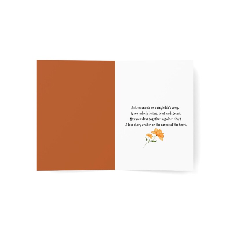 Physical Wedding Poetry Greeting Card - A Love Story - Etsy