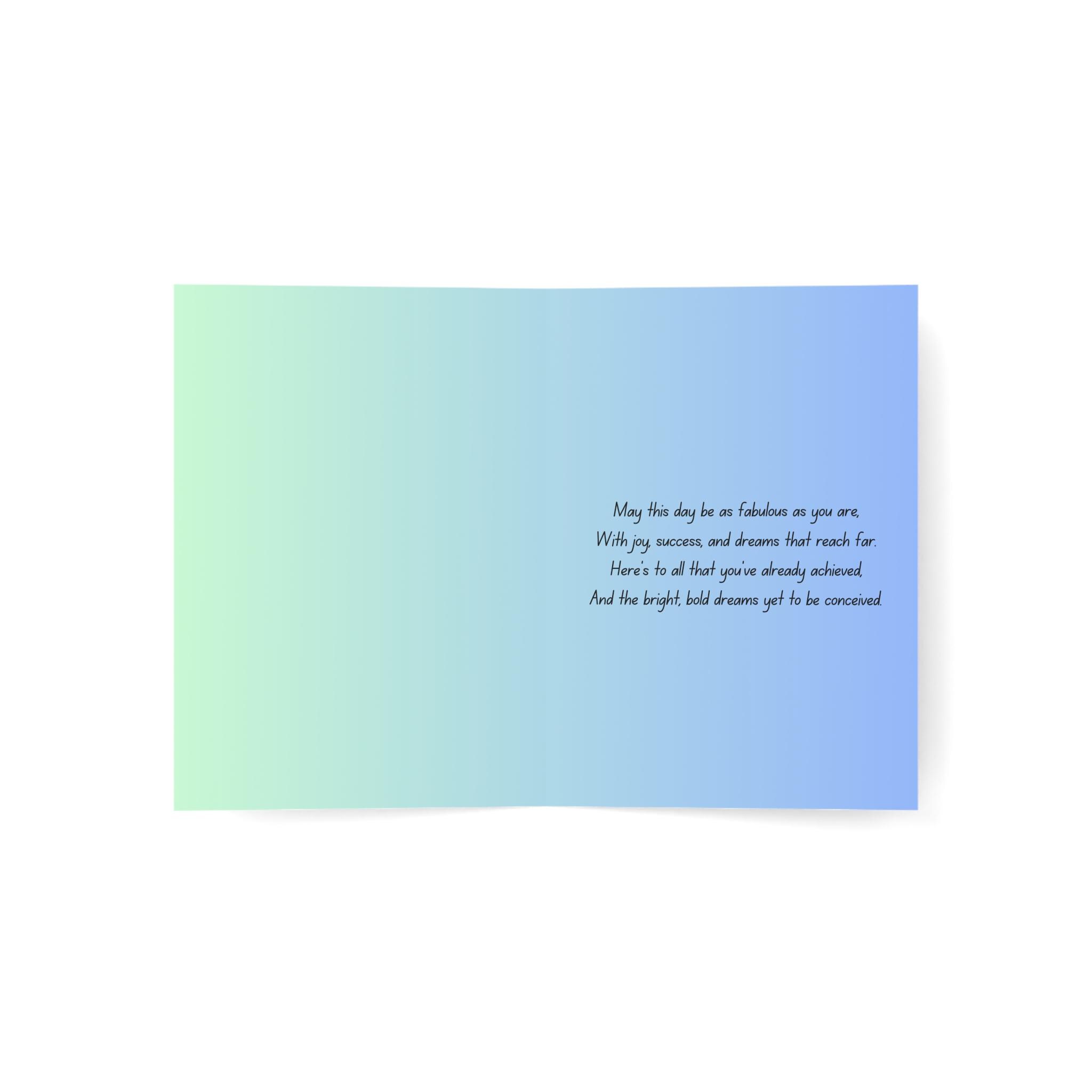Physical Birthday Poetry Greeting Card - A Day to Celebrate - Etsy