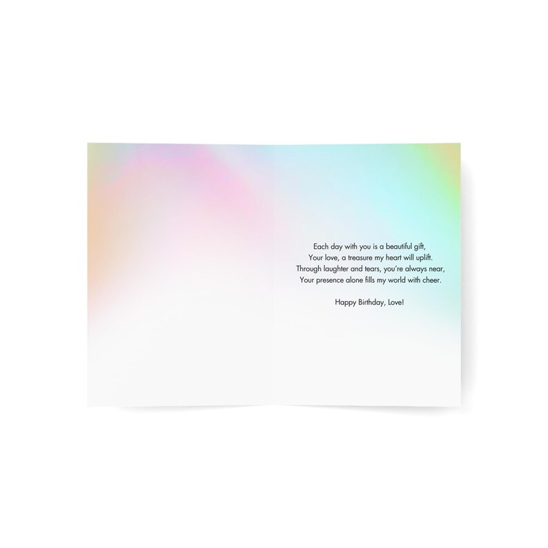 Physical Birthday Poetry Greeting Card - A Beautiful Gift, Your Love - Etsy