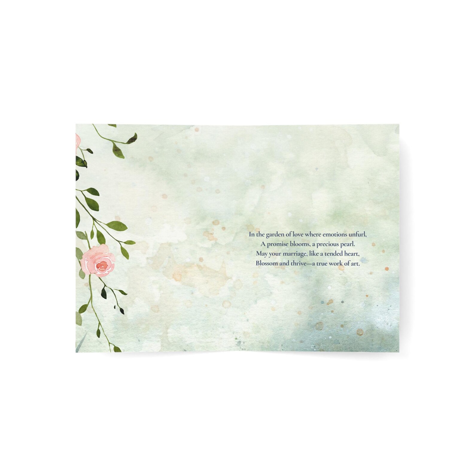 Physical Wedding Poetry Greeting Card - Promise in Bloom - Etsy