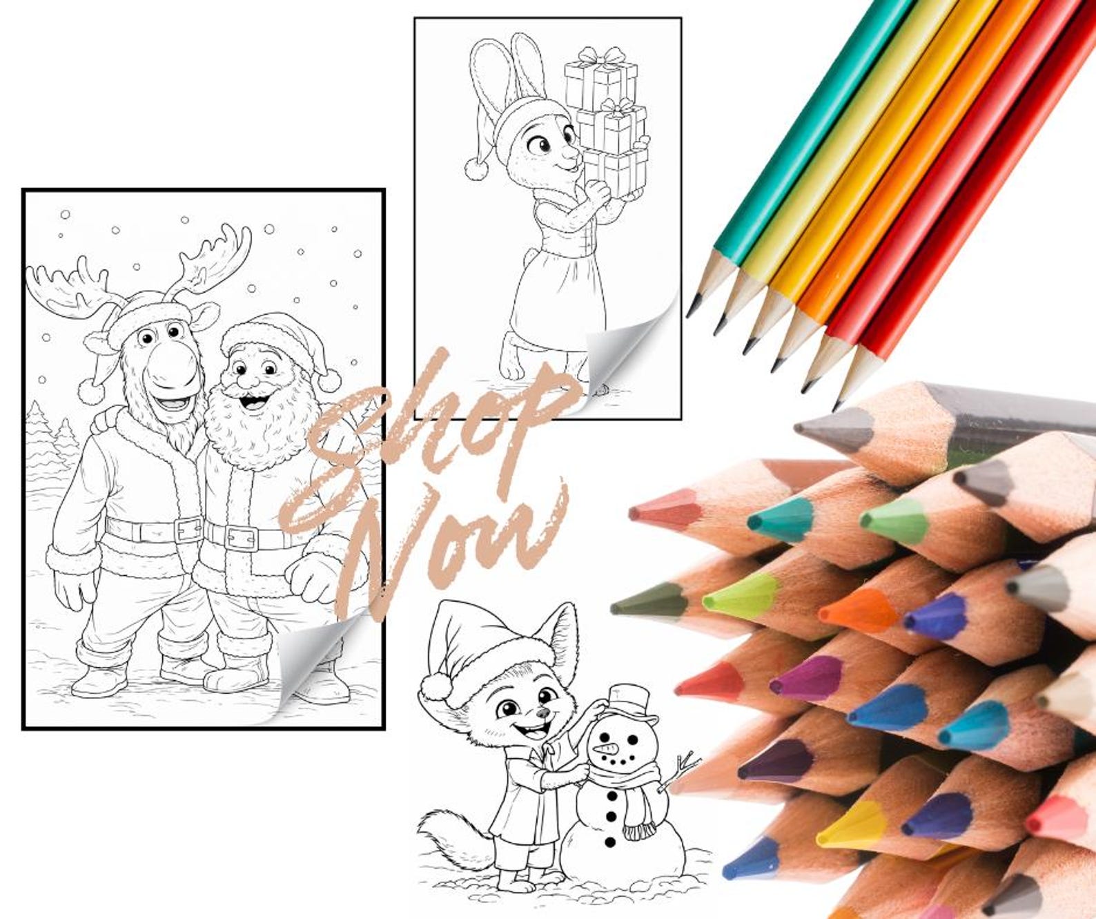 Printable Christmas Zootopia 2 Inspired, Digital Coloring Pages, Animal ...