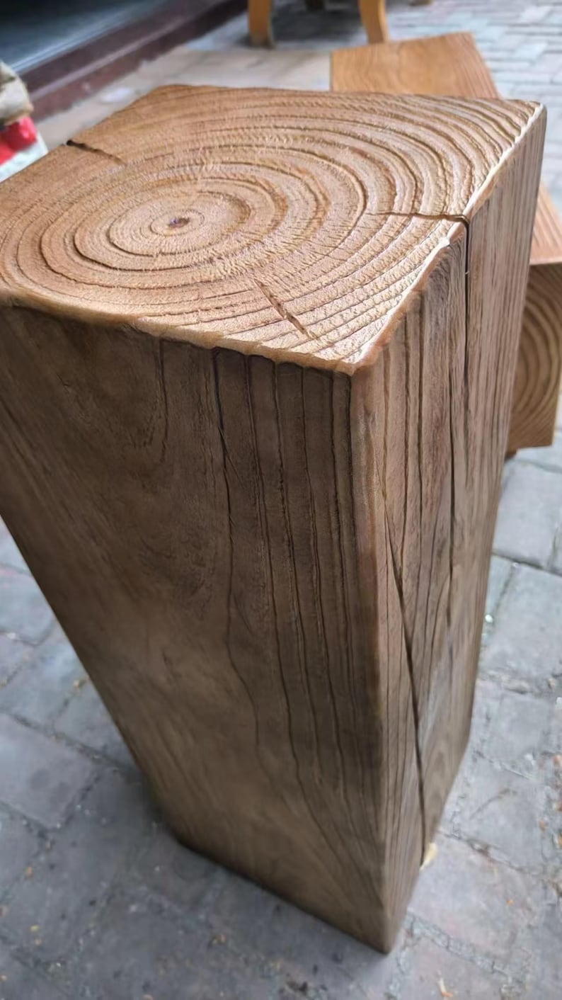 Solid Wood Pedestals – Wooden Block Sculpture Risers, Plant Stands ...