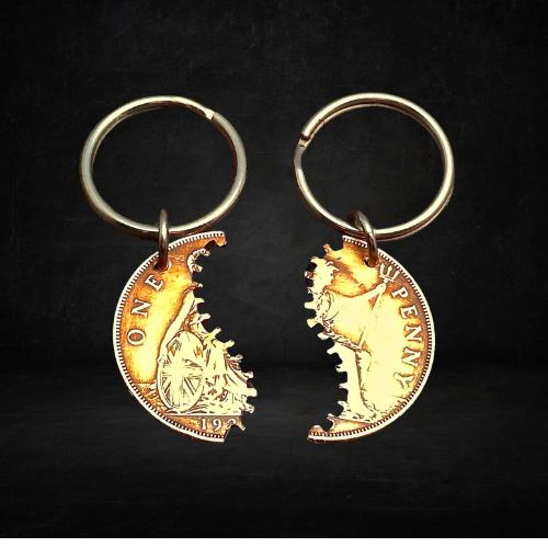 Steampunk YIN YANG Couple Coin Key Chain Set - Etsy