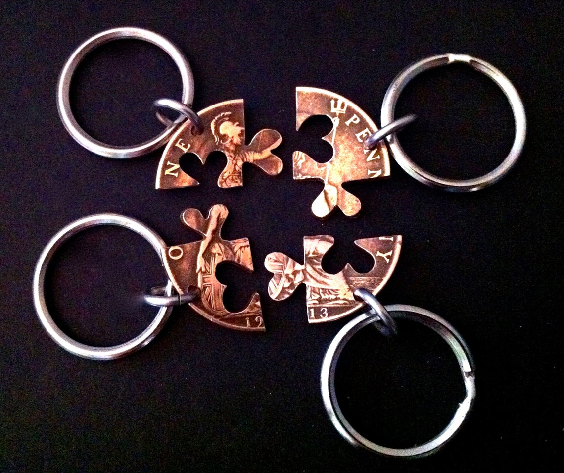 Vintage Coin Puzzle Set Our 4 Hearts Intertwined UNIQUE | Etsy