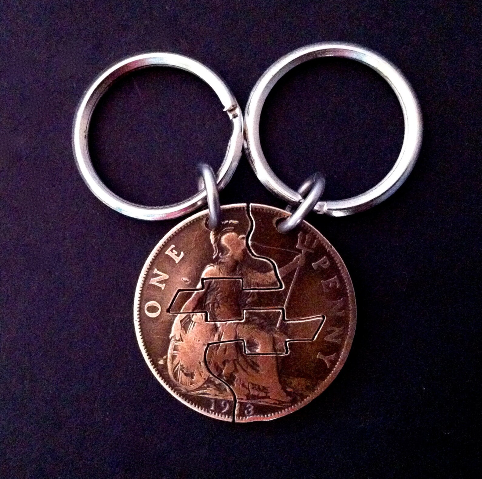 Chevy Bowties Interlocking Coin Key Chain Set - Etsy